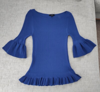 Royal Blue Rib Stretch Top CUE Australia Size S/M *T | eBay Australia