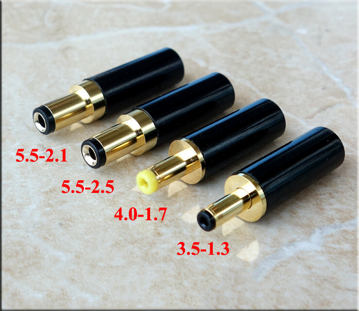 Original Pure Gold-plated DC power supply plug 5.5*2.1 /5.5*2.5/4.0*1.7 ...