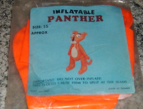 Vintage 1970s ORANGE( not pink) 15" PANTHER BLOW UP INFLATABLE TOY NEW ...