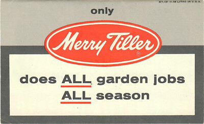 Merry Tiller Brochure Roto Tiller Garden Tractor Sickle Mower ...