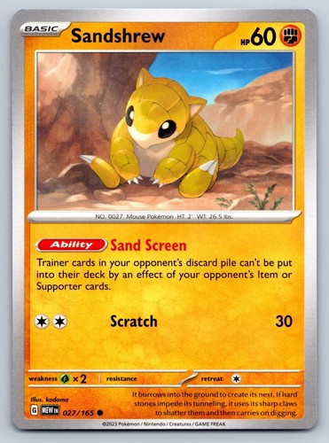 Sandshrew - Pokemon Scarlet Violet 151 TCG Card | eBay