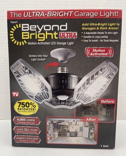Beyond Bright Ultra Motion Activated Led Garage Light 6K Lumens | Easy ...