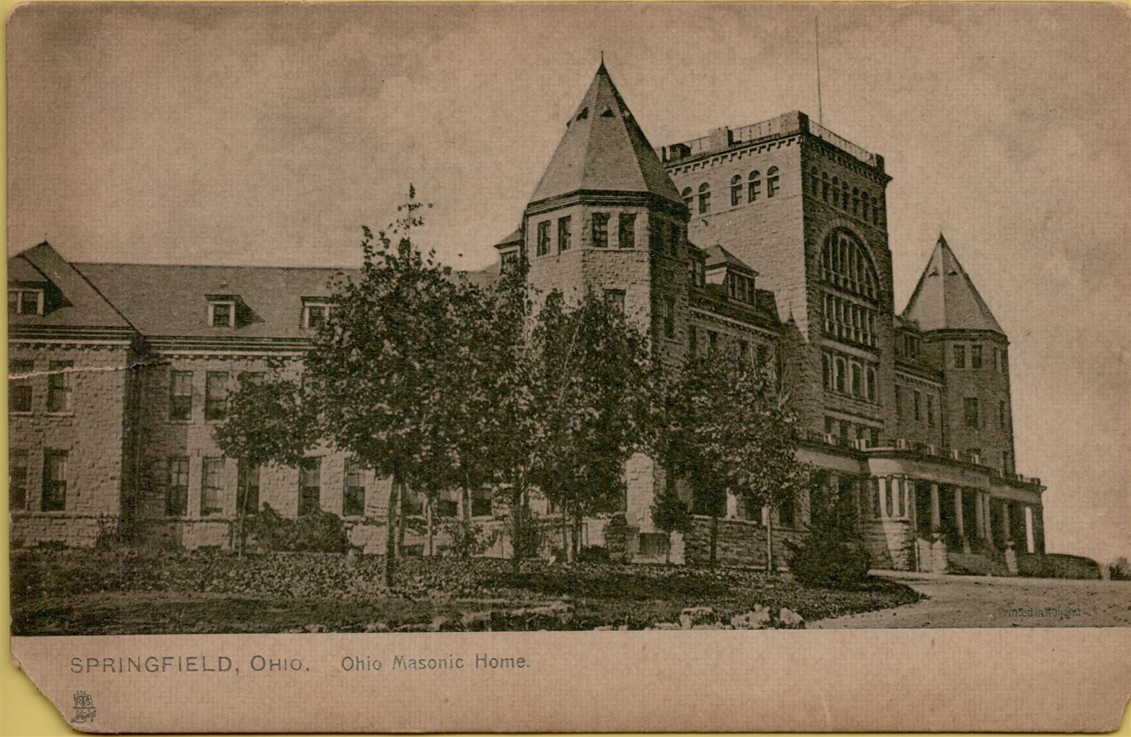 Exterior View Ohio Masonic Home Springfield Ohio OH Postcard B23 | eBay