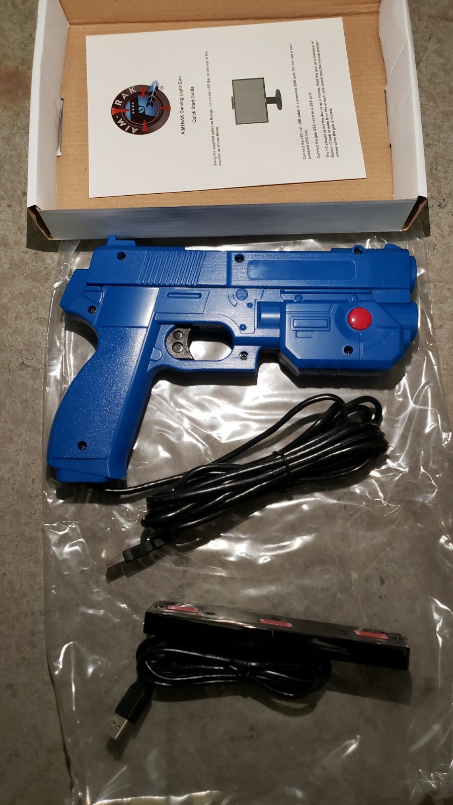 Ultimarc AimTrak Arcade Light Gun, RED, BLUE, BLACK, for MAME,Win,PS2 ...