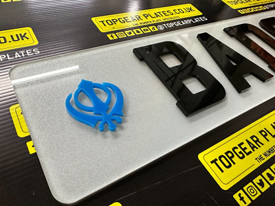 2x 4D Acrylic Stylish Car Van Number Plate Sikh Khanda Blue Stickers ...