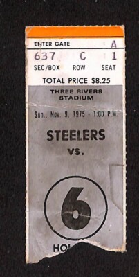 NOV 9, 1976 KANSAS CITY CHIEFS @ PITTSBURGH STEELERS TICKET STUB | eBay