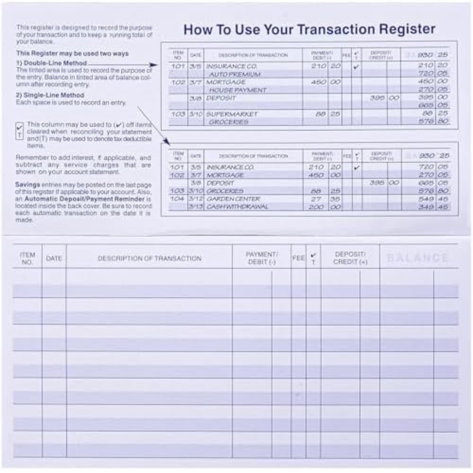 24 PCS Check Registers for Personal Checkbook, Easy to Read Checkbook ...
