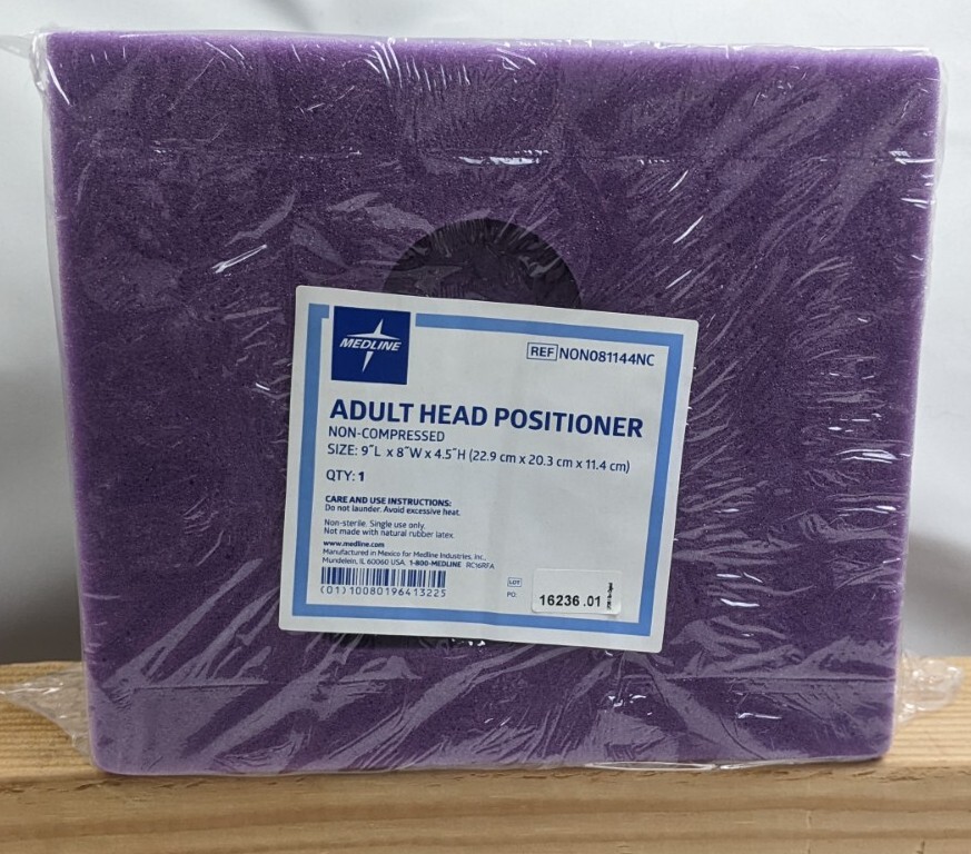 (NEW) MEDLINE ADULT HEAD POSITIONER NON COMPRESSED 9" X 8" X 4.5 ...