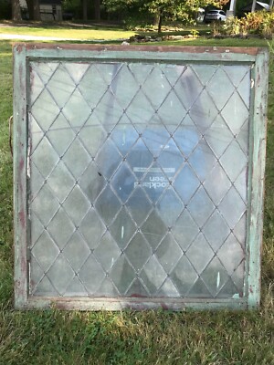 3 Antique Windows: Leaded Glass, New glass-original metals pulls , 2 ...