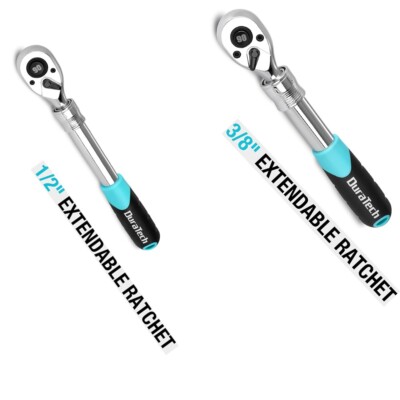 DURATECH Drive Extendable Ratchet 90-Tooth Quick-release with Cushion ...