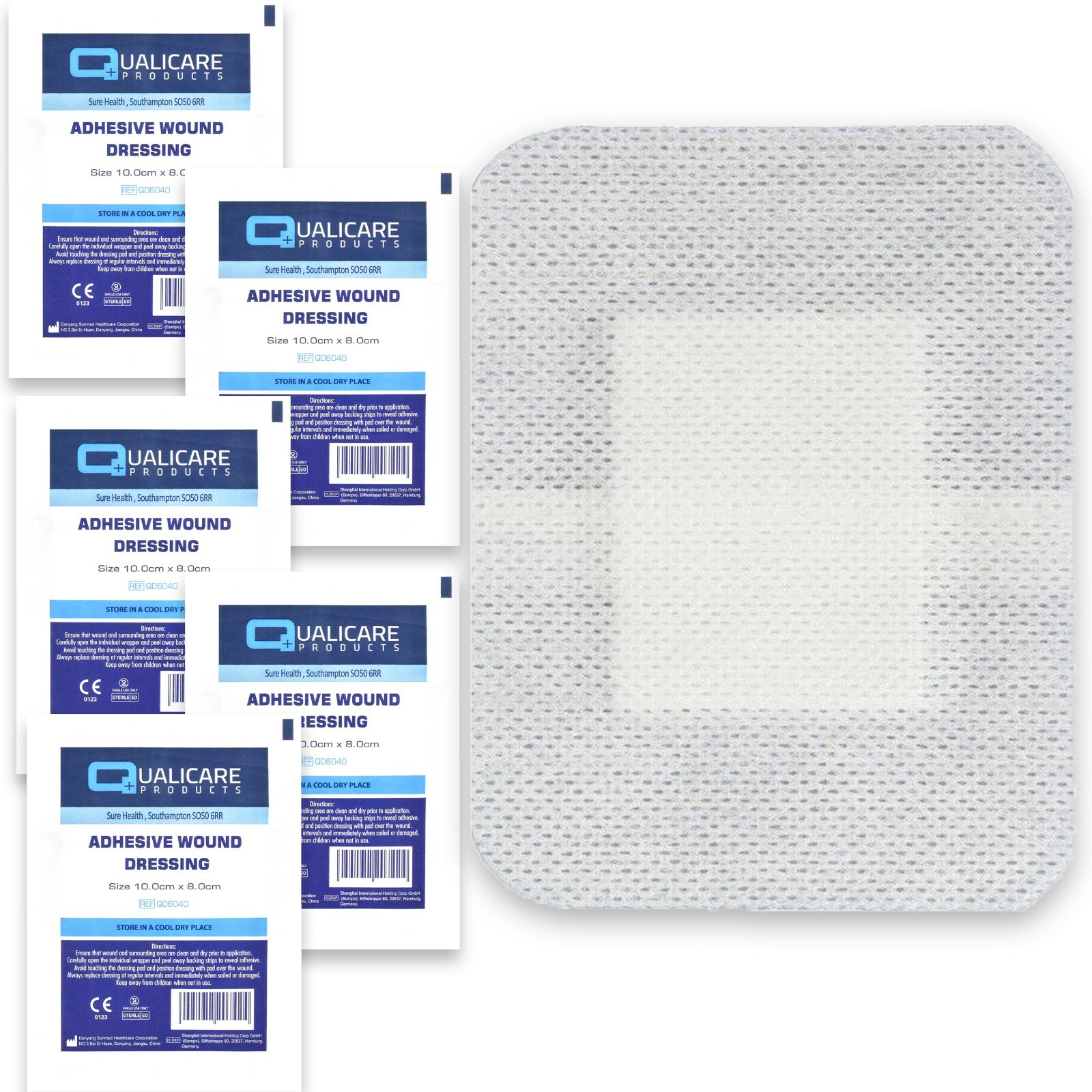 5 x LARGE SELF ADHESIVE WOUND DRESSINGS 10CM x 8CM First Aid Plaster ...