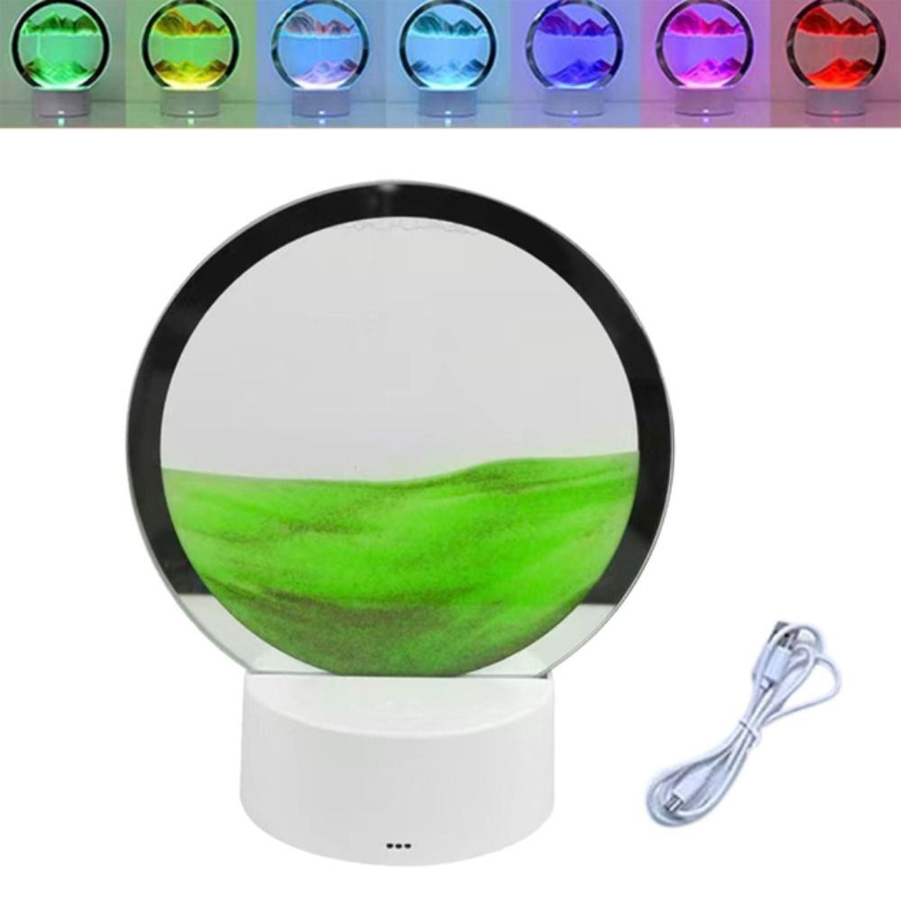 LED Sandscape Lamp Moving Sand Art Night Light with 7 Colors Light 3D ...