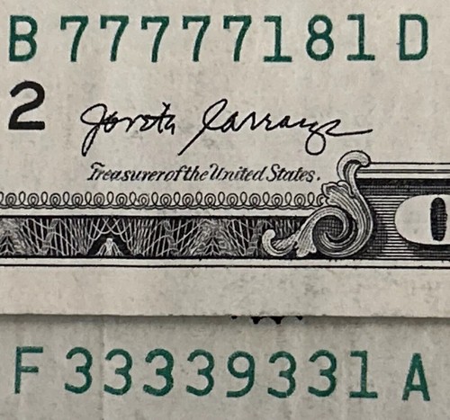 $1 Fancy Serial Numbers NEAR SOLID Serial Numbers $1 Notes - Six In A ...