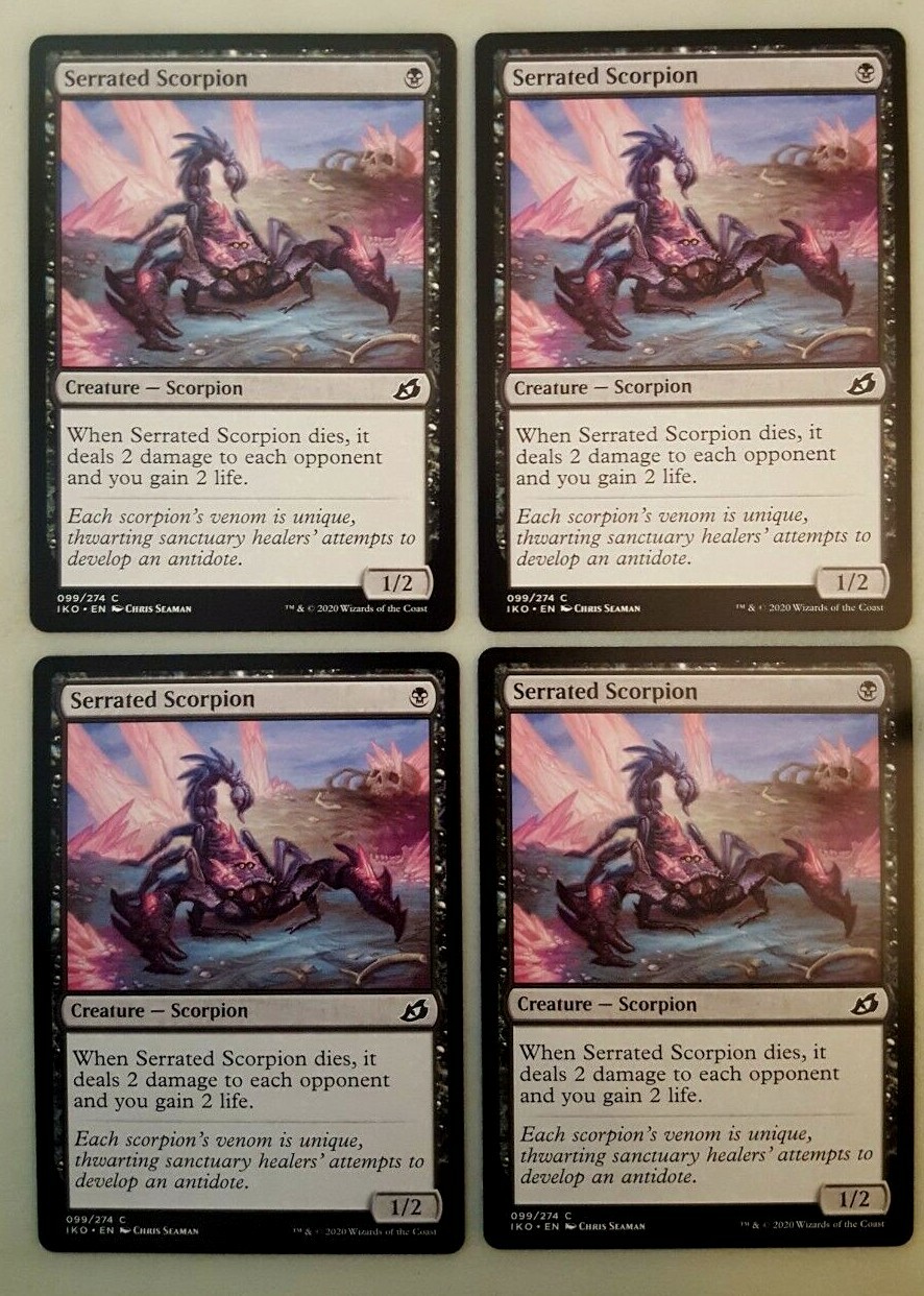 4x Serrated Scorpion Ikoria MTG Magic the Gathering NM Playset | eBay