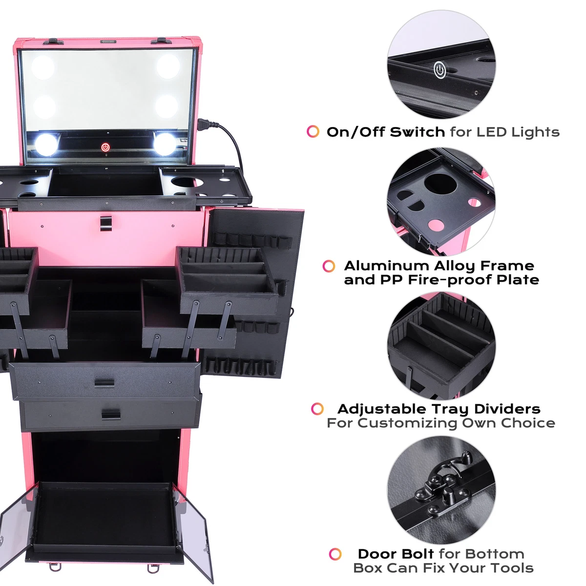 Professional Makeup Case With Lights