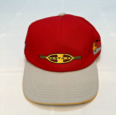 Vintage Santa Fe Railroad Hat Red Snapback One Size Hoghead Hat Wear | eBay
