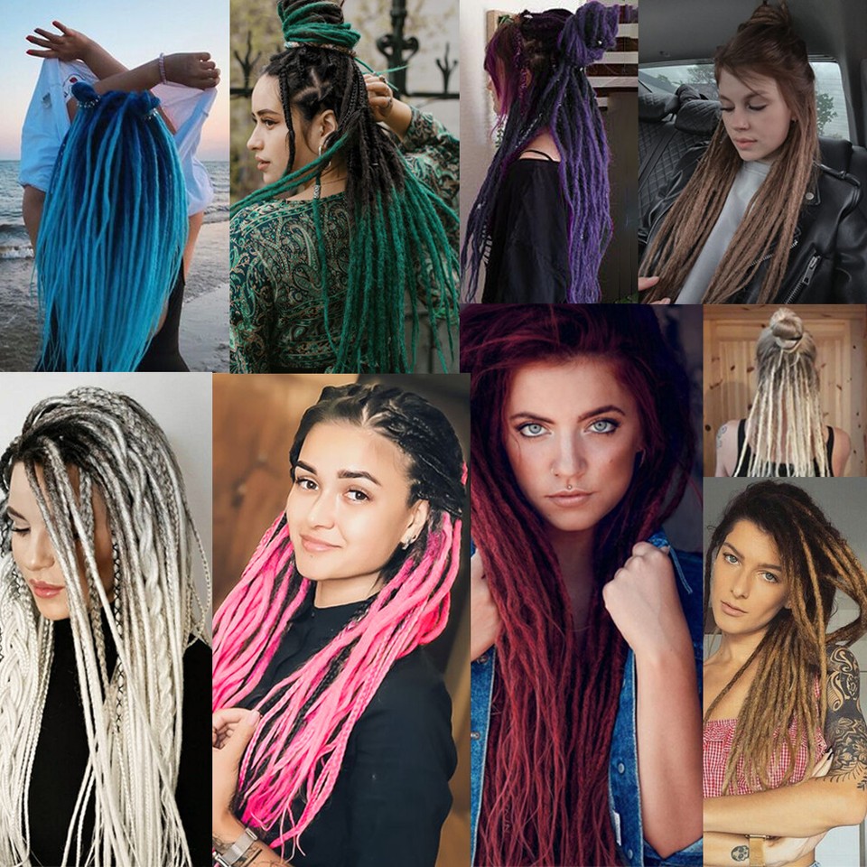 24"/0.6cm Thin Dreadlocks Extensions SE Dreads Ombre Crochet Braid ...