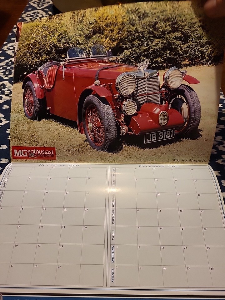 2001 MG CALENDAR MG ENTHUSIAST Magazine | eBay
