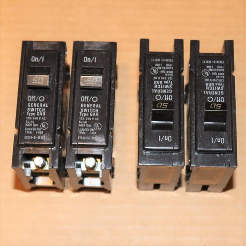One Lot of 2 General Switch New Breaker 1 Pole 50 Amp GS50H Type GAB | eBay