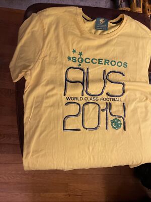 Socceroos Shirt Mens 2XLARGE yellow sports cotton casual Ausie Football ...
