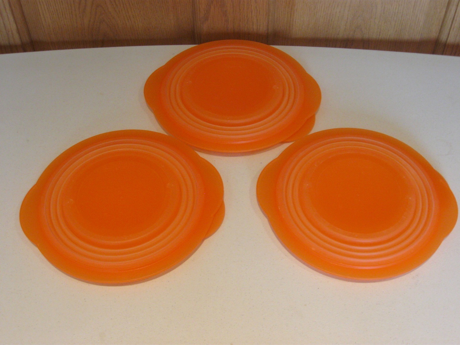 TUPPERWARE 3 flatout space saving collapsible flexible bowls orange ...
