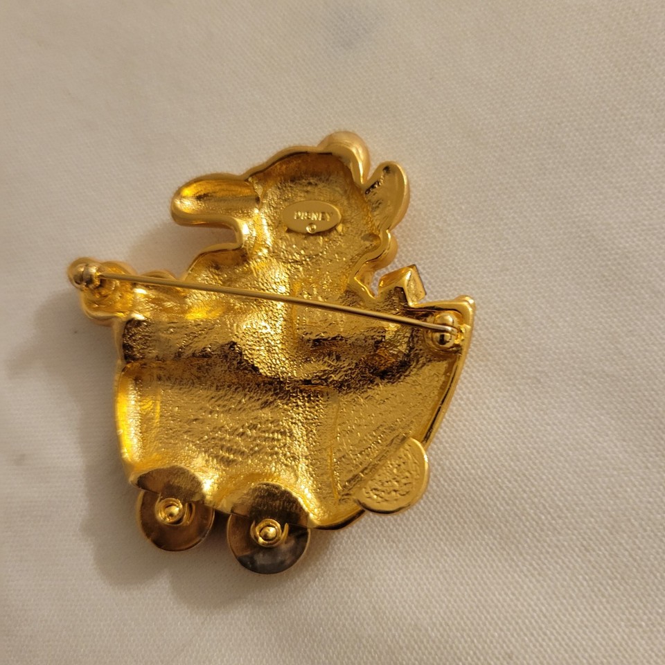 Signed DISNEY Dwarf Goldtone Colorful Rhinestones BROOCH Pin | eBay