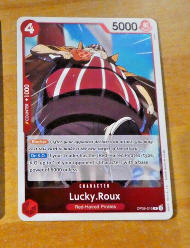 ONE PIECE ENGLISH CARD RARE HOLO GAME CARTE Lucky.Roux OP09-015 EN NM ...