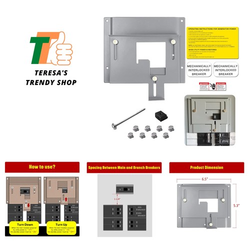 Mechanical Interlock Kit, Generator Interlock Kit for 150 or 200 amp ...