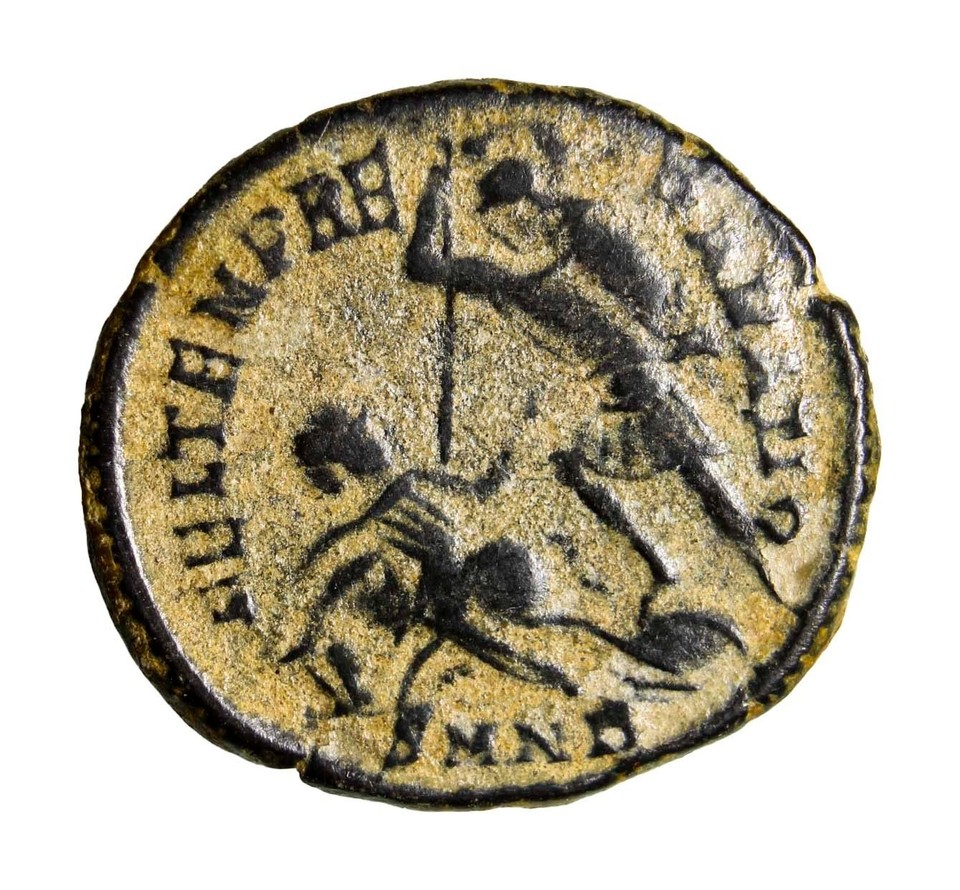 Constantius II AE Follis Soldier Spearing Rider Nic 350 AD Certified ...