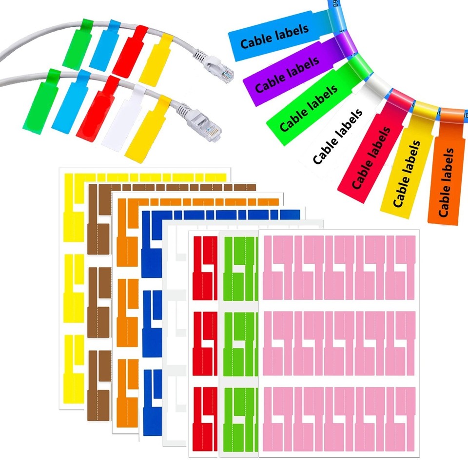 240 Cable Wire Labels Identification Markers Self-adhesive Tags ...