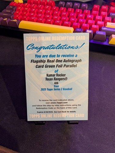 2025 Topps Flagship Real One Autograph Green Foil Kumar Rocker ...