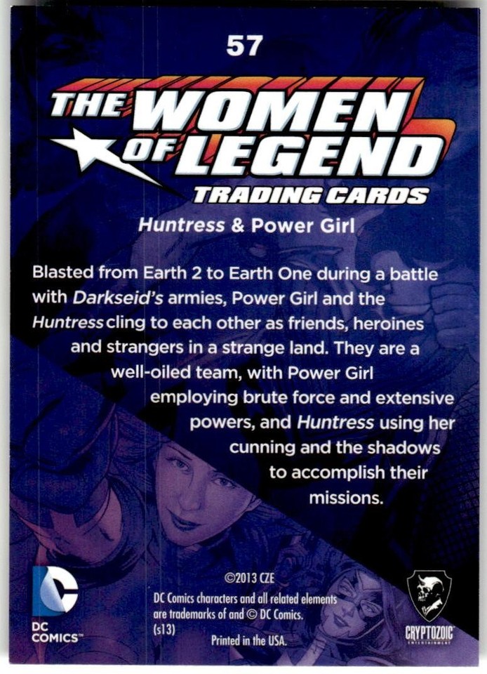 2013 Cryptozoic DC Comics: The Women of Legend #57 Huntress & Power ...