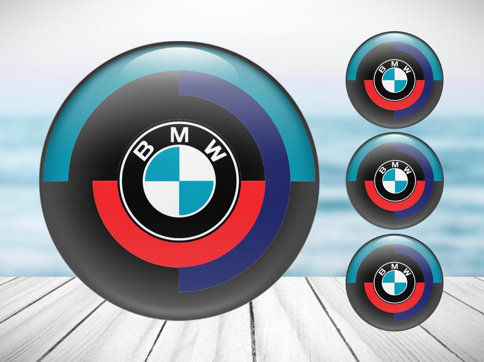4x Center Wheel Cap Decals Silicone BMW Emblem Rims Logo Stickers | eBay