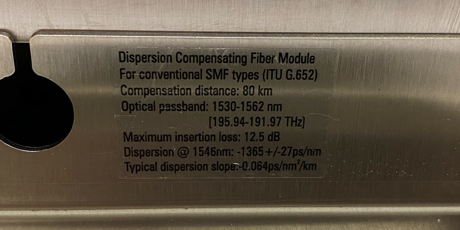ADVA MOVAZ 100-1172-08-01 SHELF ASSY 1U DCM LC-UPC LEAF 80KM FIBER ...