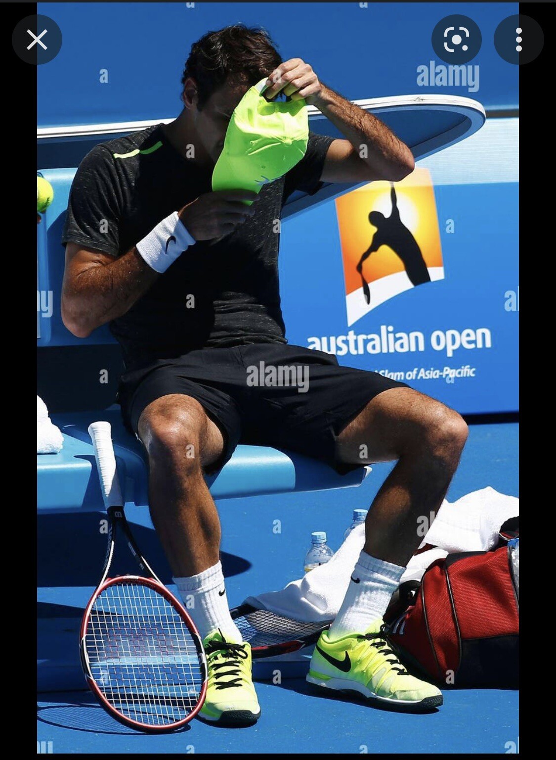 Nike Roger Federer RF Legacy 91 Hat Cap Volt Yellow T… - Gem