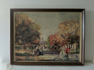 Vintage C.C. Beall Print In Wood Radio Picture Frame 13 X 17" | eBay