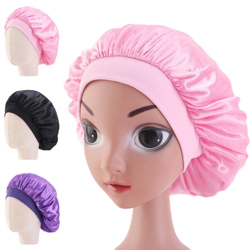 Kids Girls Satin Night Sleep Cap Hair Care Bonnet Sleeping Hat Head ...