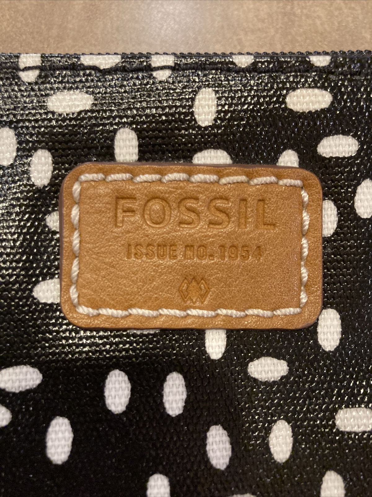 Fossil "Bean Seeds" Coated Canvas Crossbody/Messenger Bag, Black ...