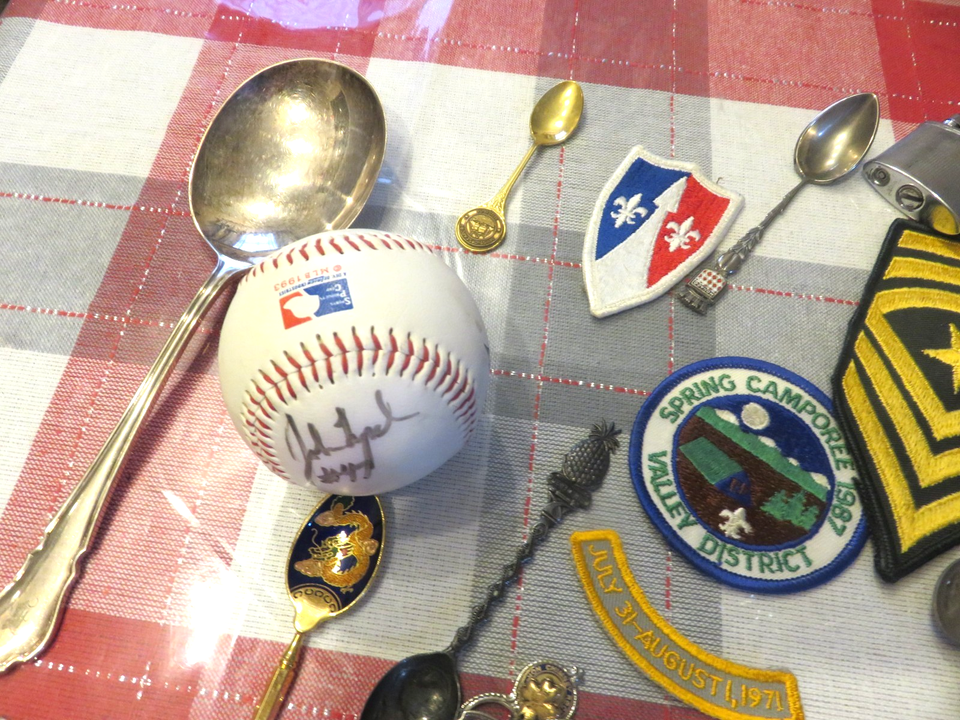 Junk Drawer Lot - Basketball Cards / Jordan, Lighter, Spoons, Patches ...