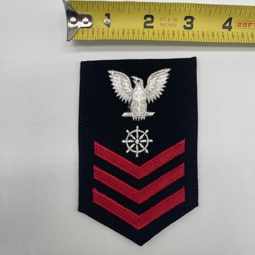 U.S. Military Navy 1st Class Petty Officer Quartermaster Rank Patch Red ...