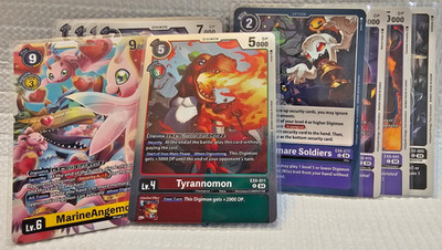Digimon CCG Tyrannomon EX8-011 Multi-Color Holo Foil**NM** + 9 Base ...