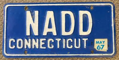 Connecticut VANITY License Plate NADD | eBay