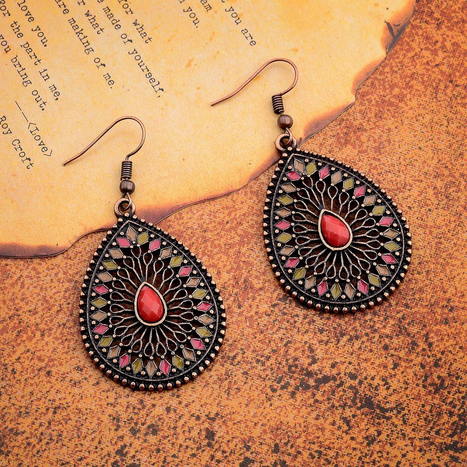 New Women's Vintage Bohemian Boho Style Multicolor Drip Drop/Dangle ...