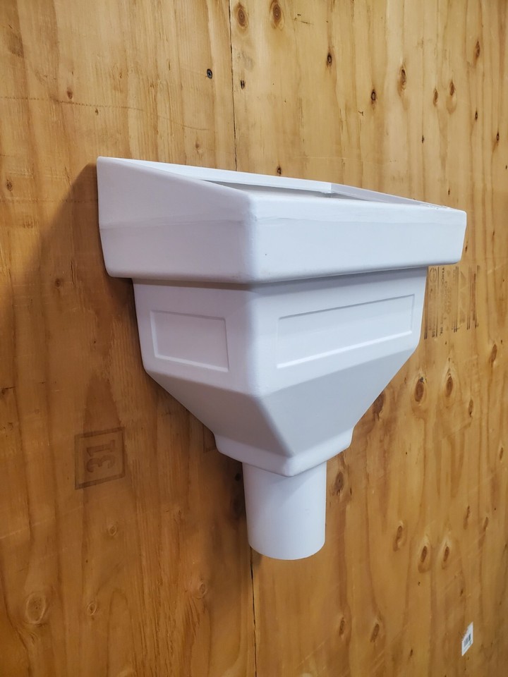 Conductor Head Scupper Box 1 Piece Molded Plastic Universal 3"x4" or 4 ...