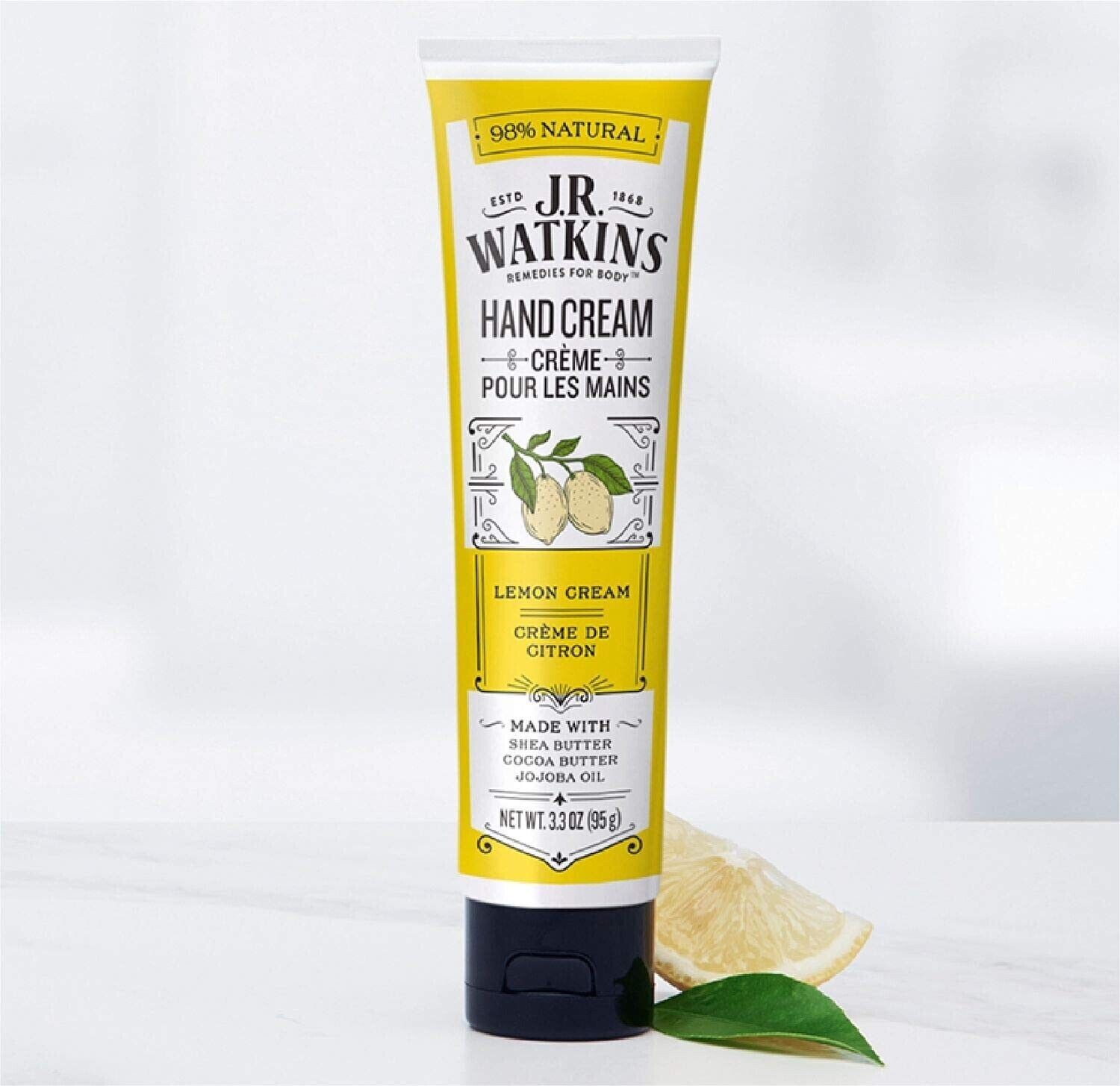 J.R. WATKINS Hand LEMON CREAM with SHEA butter-COCOA butter-JOJOBA oil ...
