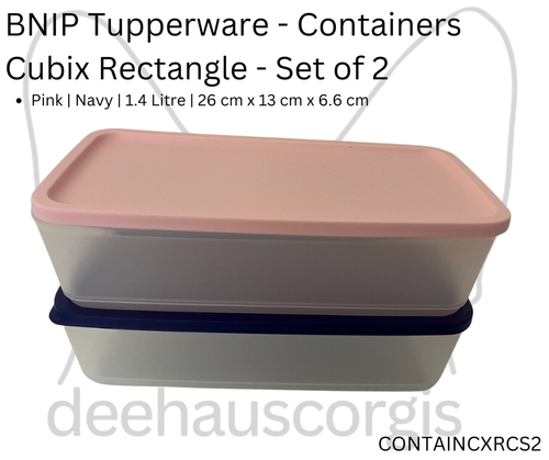 Brand New in Packaging Tupperware Container - Cubix Rectangle Pink Navy ...