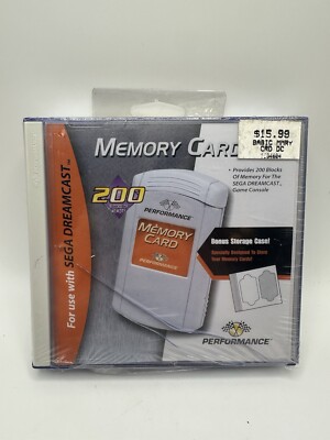 NEW Sega Dreamcast Performance 200 Block Memory Card w/ Case | eBay