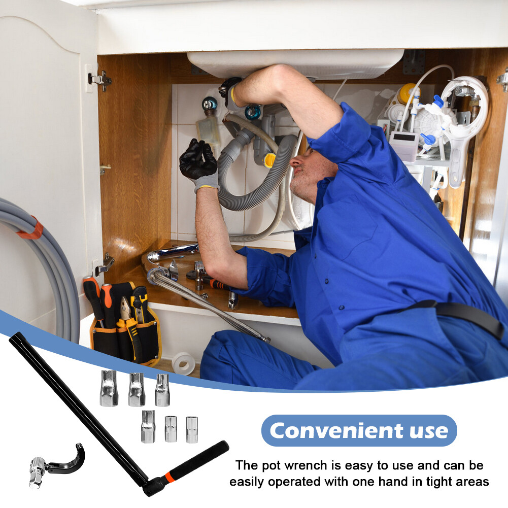 8pcs/set Tight Space 9 To 17mm Plumbing Tool Basin Wrench Faucet Hex ...