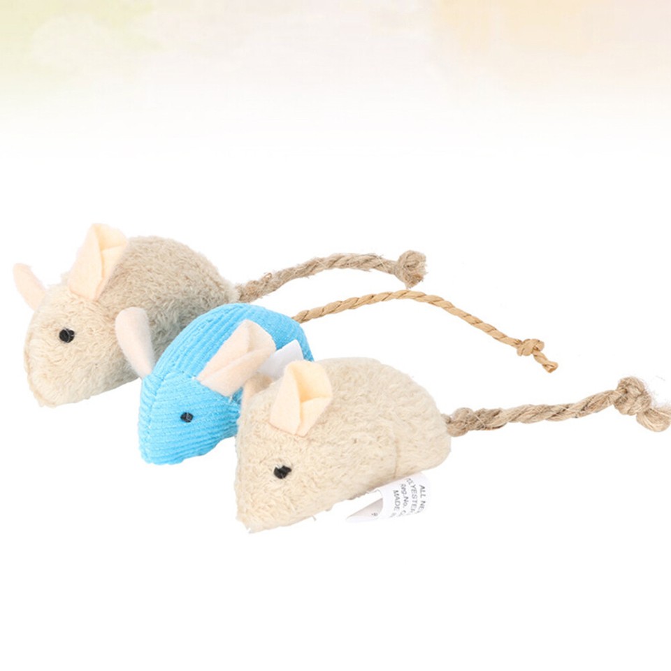 3PCS Lifelike Mice Toys Kids Educational Toy Cat Mice Toy Stuffed Rat ...