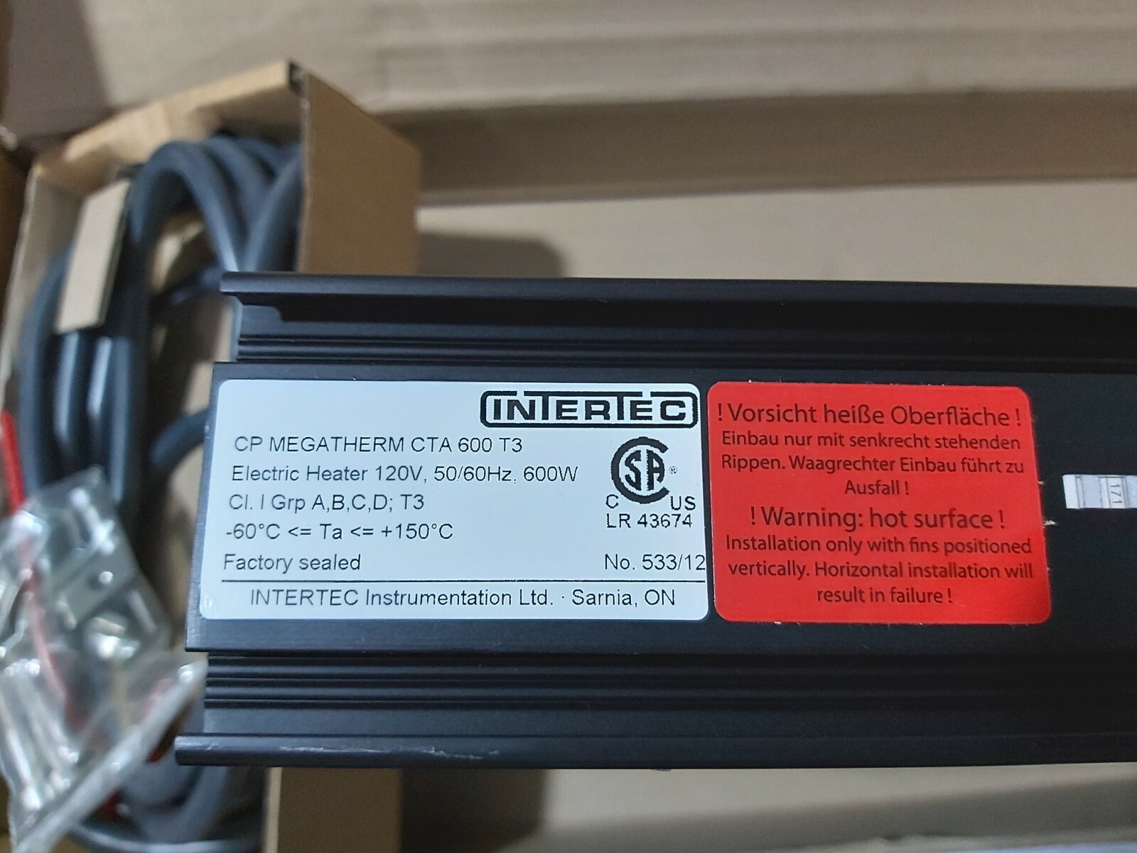 INTERTEC CP MEGATHERM CTA 600 T3 ELECTRIC HEATER | eBay